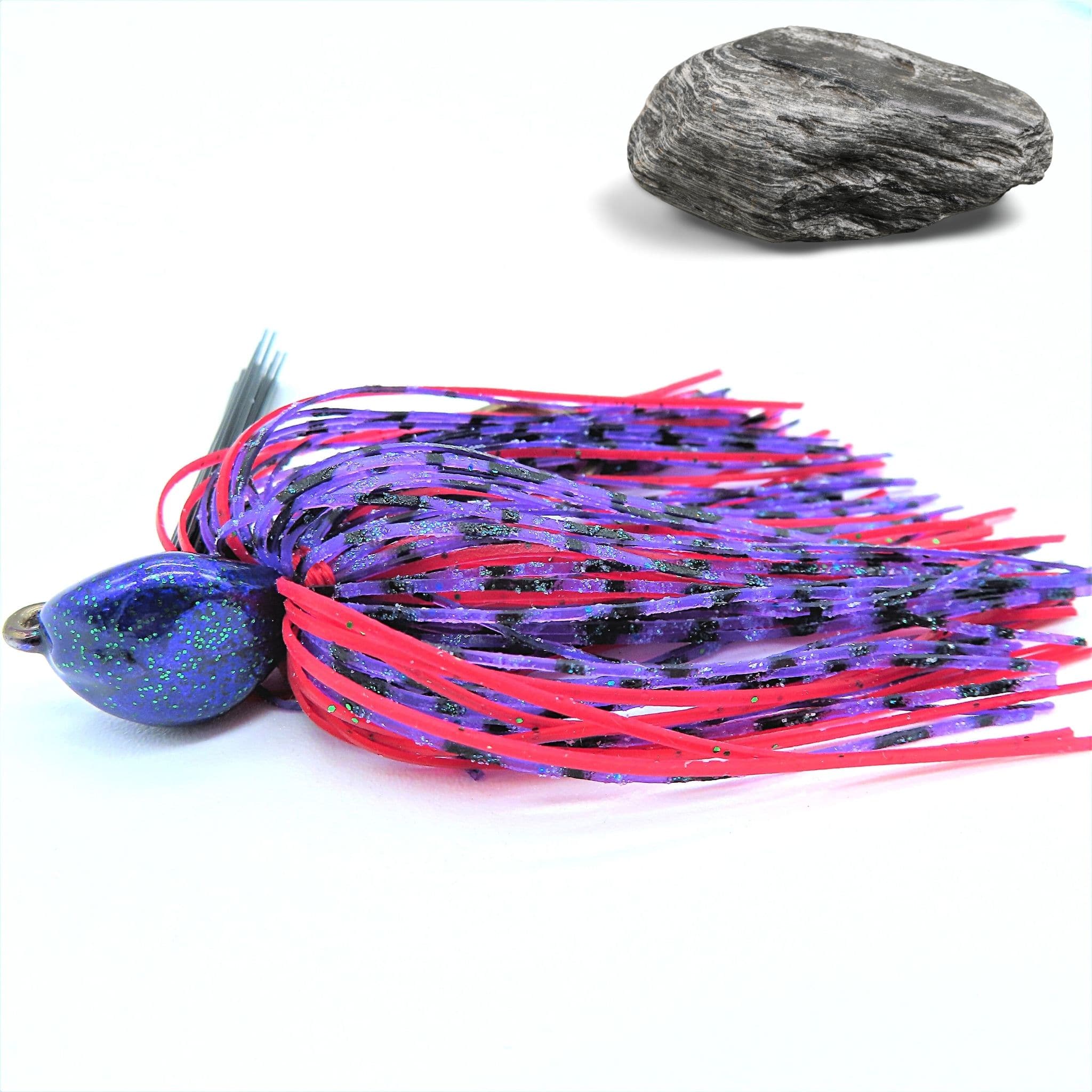 Swim Jig - Hand Tied - Junebug Red – Ramble Tamble Tackle